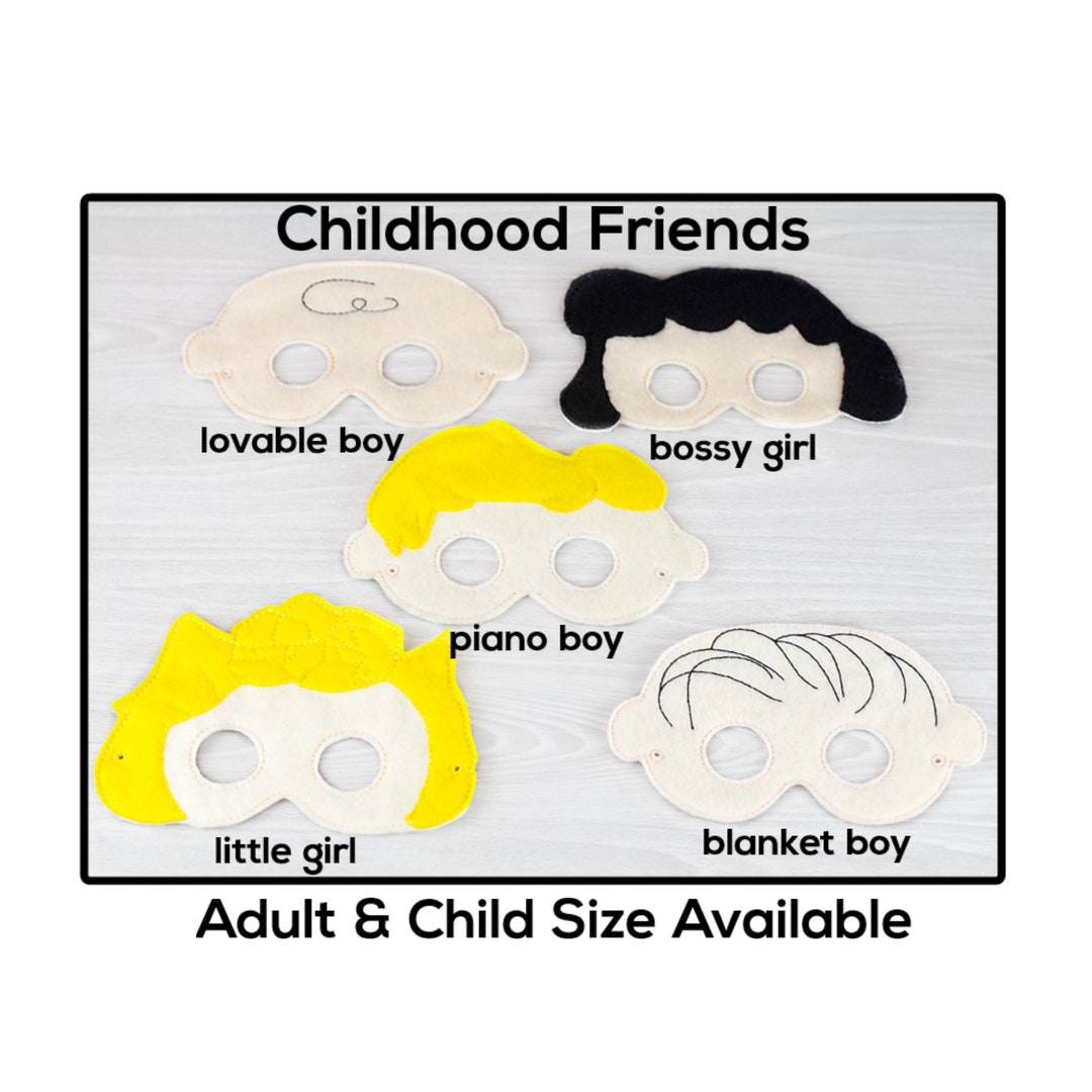 Childhood Friend Masks-adult or Child Size Felt Mask-costume-creative ...