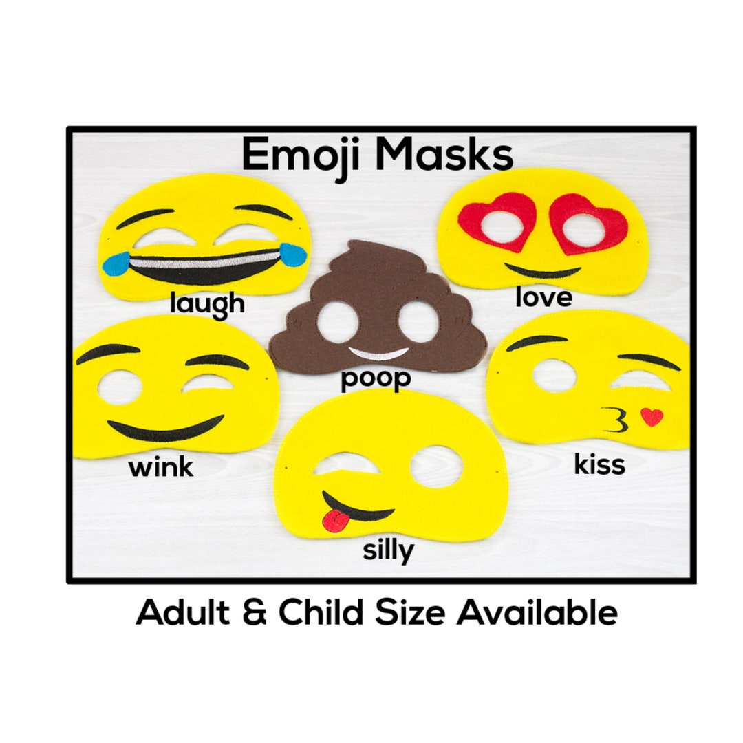 Emoji Masks-adult or Child Size Felt Mask-costume-creative-imaginary ...