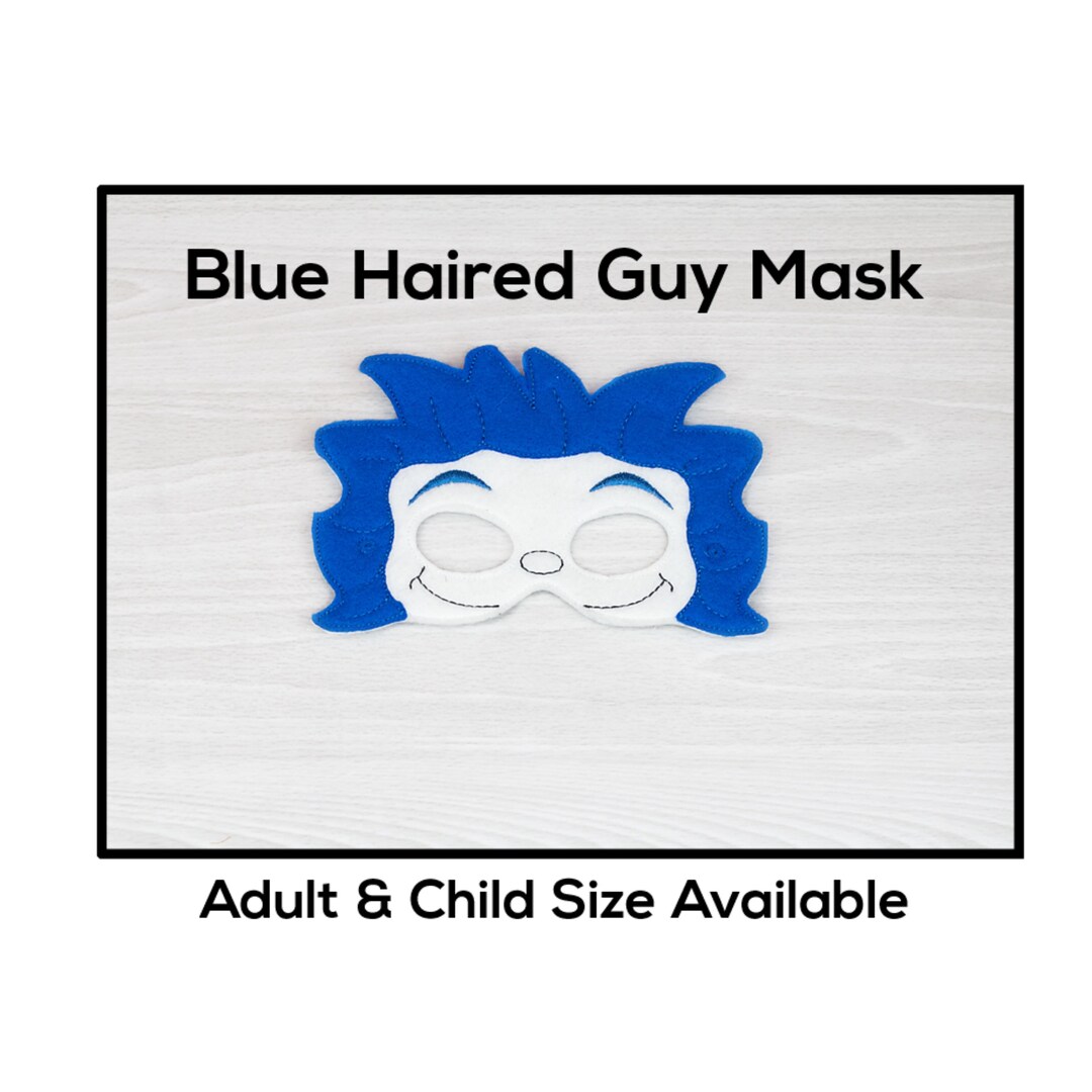 Blue Haired Guy-adult or Child Size Felt Mask-costume-creative ...