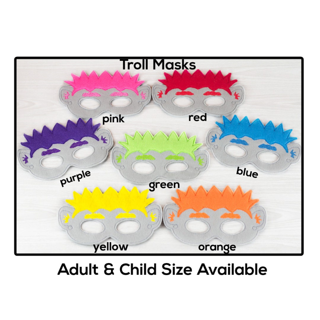 Troll Mask-adult or Child Size Felt Mask-costume-creative-imaginary ...
