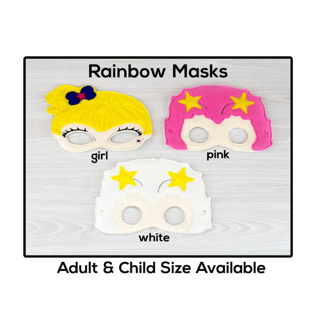 Rainbow Masks-adult or Child Size Felt Mask-costume-creative-imaginary ...