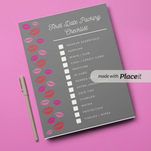 First Date Packing Checklist | Printable & Downloadable Packing List - Etsy