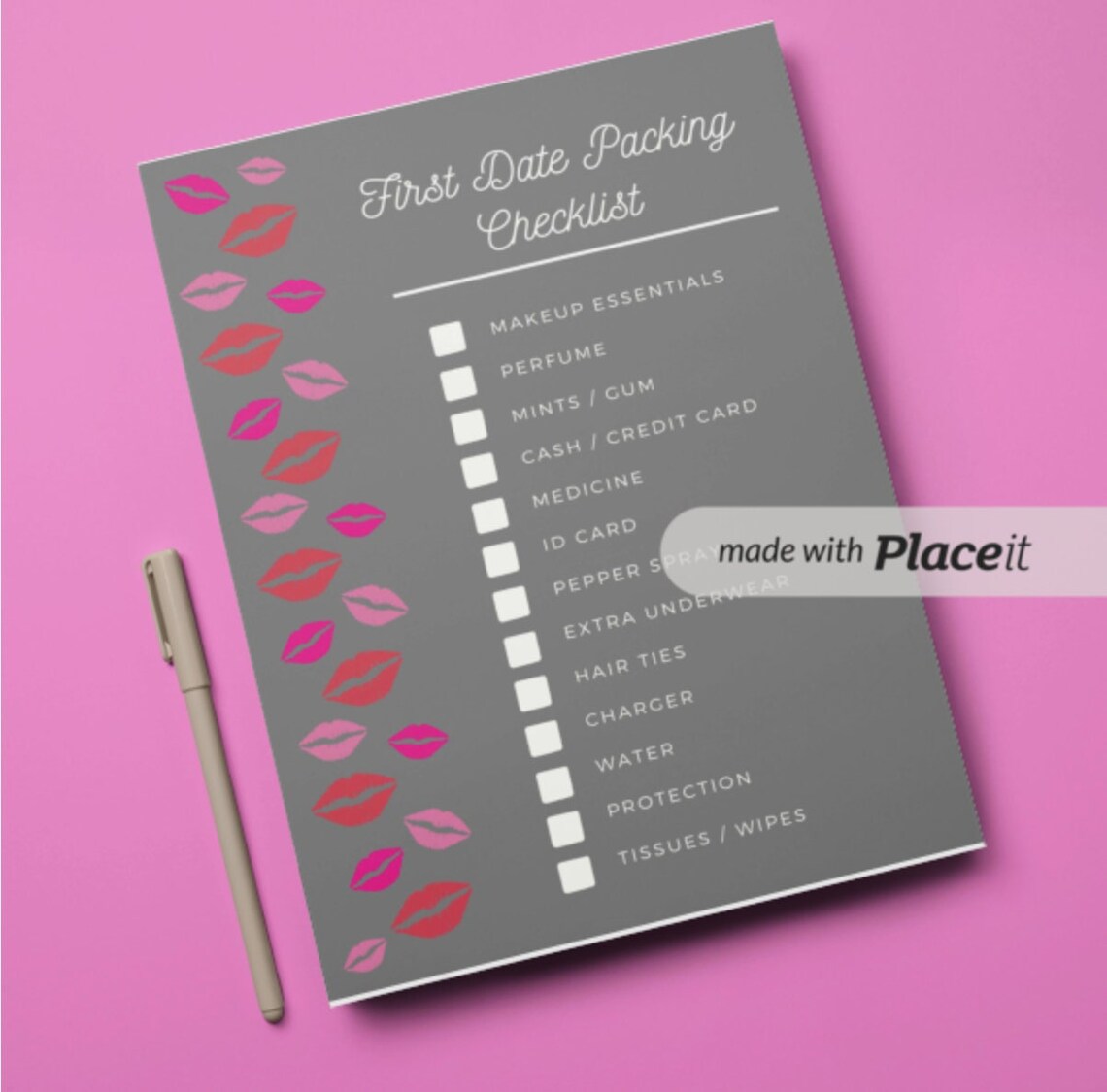 First Date Packing Checklist | Printable & Downloadable Packing List - Etsy