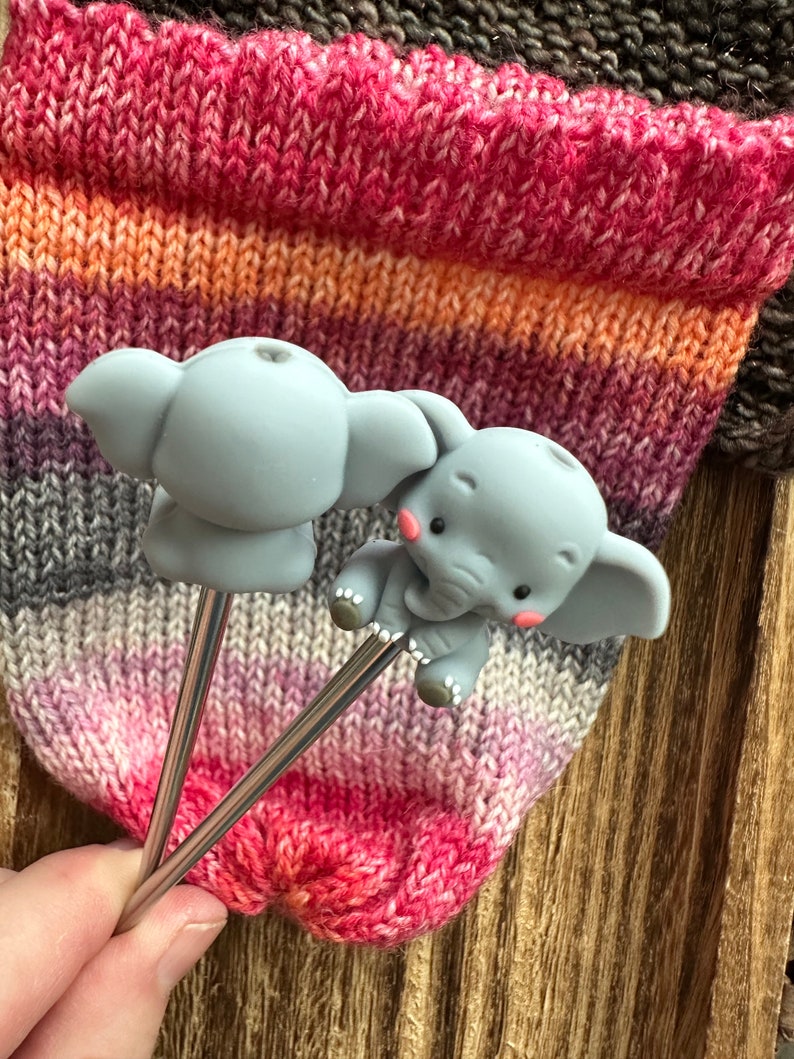 Elephant Stitch Stoppers - 3D Knitting Needle Point Protectors - Etsy