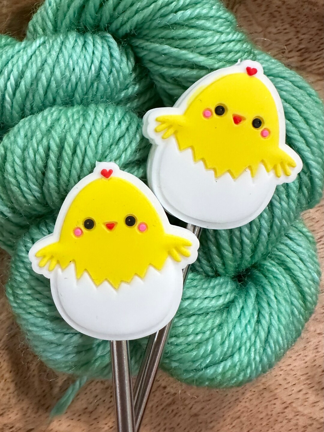 Chick Hatching Stitch Stoppers: Knitting Needle Point Protectors - Etsy