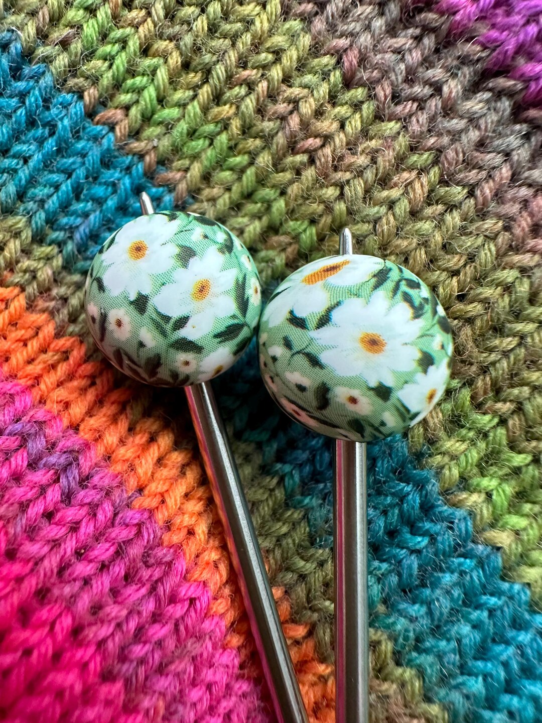 Daisy - 15mm Round - Stitch Stoppers - Knitting Needle Point Protectors ...