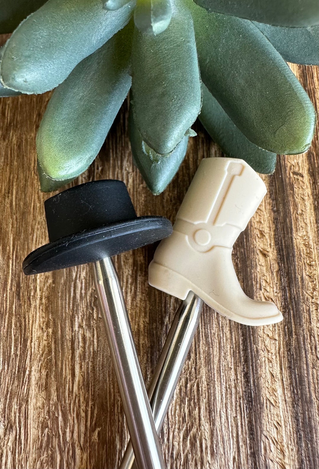 Cowboy Boot & Hat - Stitch Stoppers - Knitting Needle Point Protectors ...