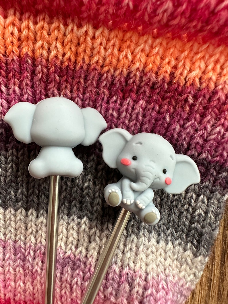 Elephant Stitch Stoppers - 3D Knitting Needle Point Protectors - Etsy