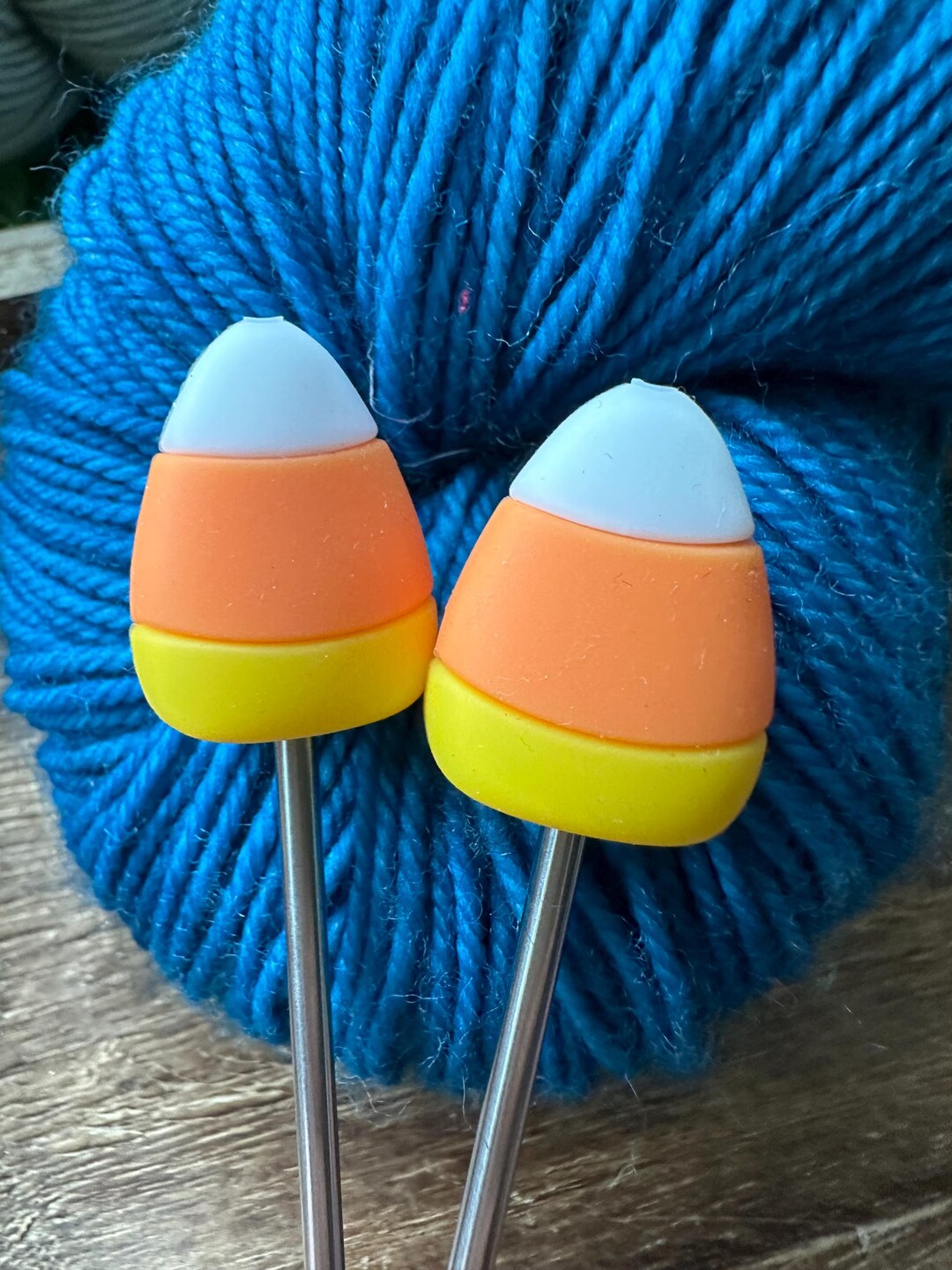 Candy Corn 3D - Stitch Stoppers - Knitting Needle Point Protectors ...