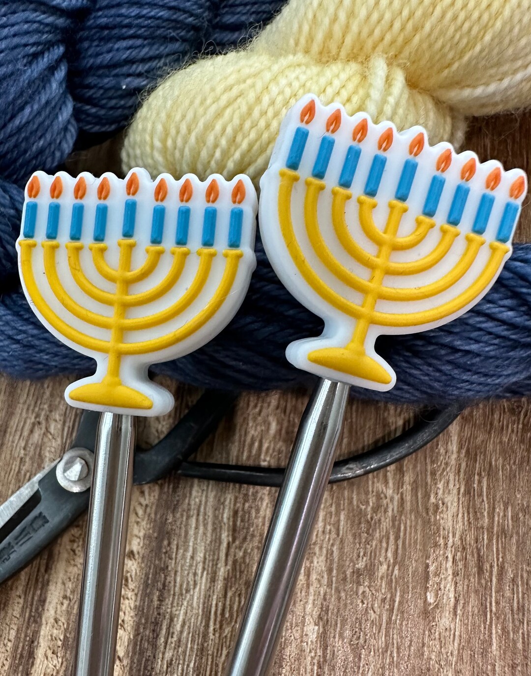 Menorah - Stitch Stoppers - Knitting Needle Point Protectors - Knitting ...