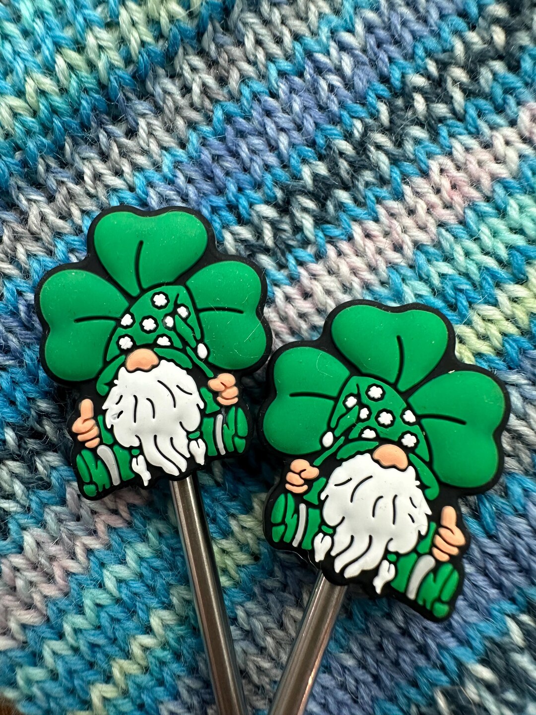 Shamrock Gnome - Stitch Stoppers - Knitting Needle Point Protectors ...