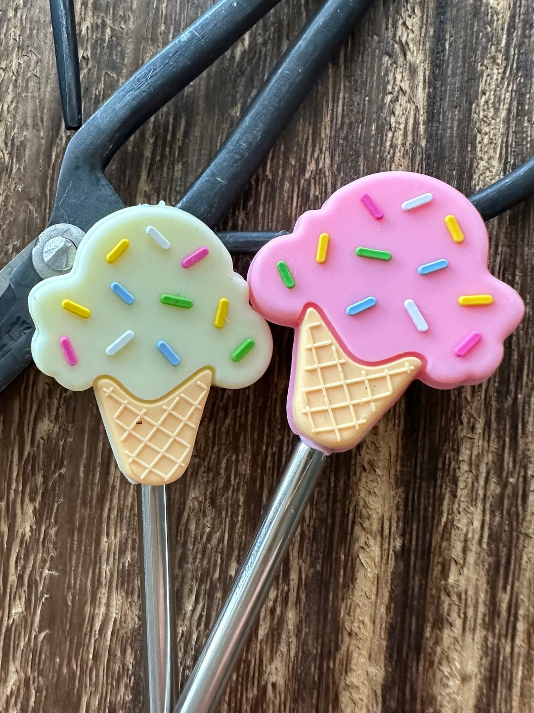 Ice Cream Cone Stitch Stoppers: Knitting Needle Point Protectors - Etsy
