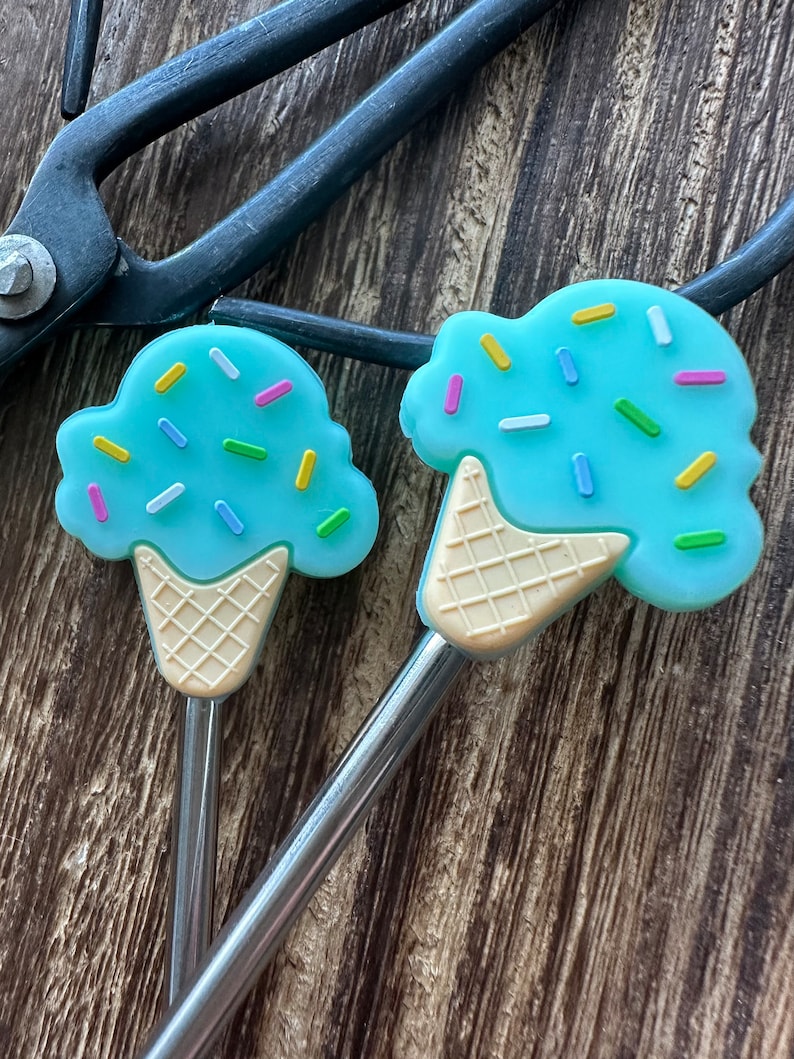 Ice Cream Cone Stitch Stoppers: Knitting Needle Point Protectors - Etsy