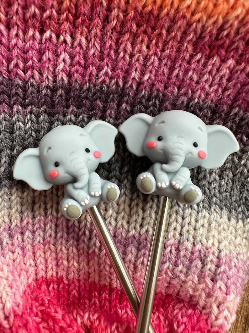 Elephant Stitch Stoppers - 3D Knitting Needle Point Protectors - Etsy