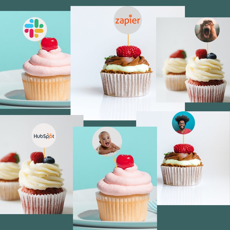 Editable Cupcake Toppers Printable Logo Cupcake Toppers - Etsy