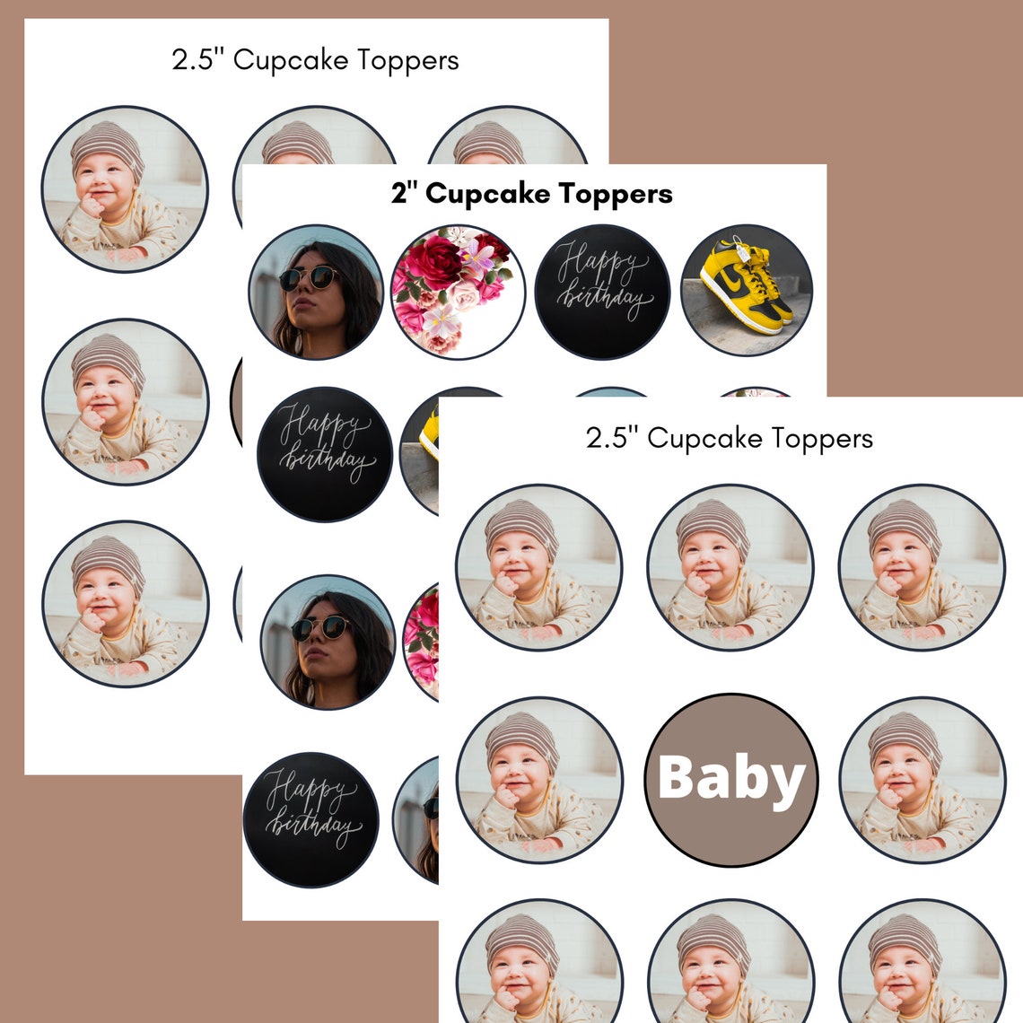 Editable Cupcake Toppers Printable Logo Cupcake Toppers - Etsy UK