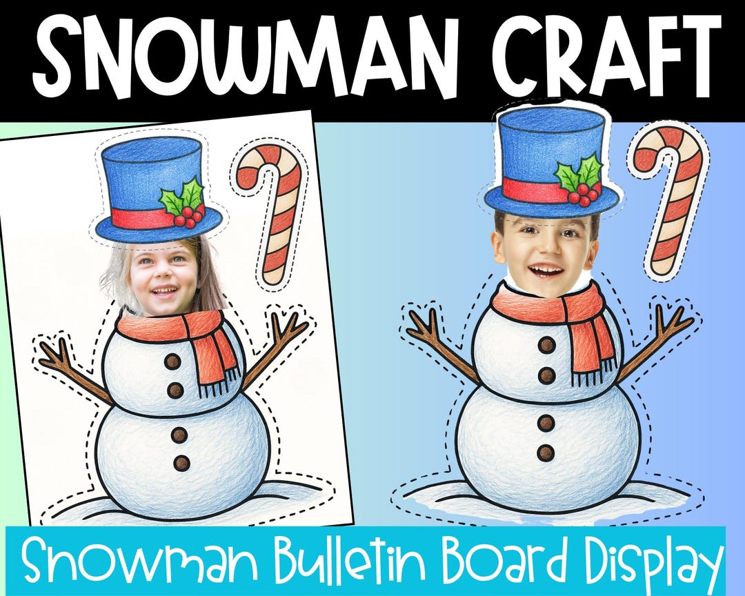 Snow Much Fun Bulletin Board Kit – Snowman Photo Craft (printable ...