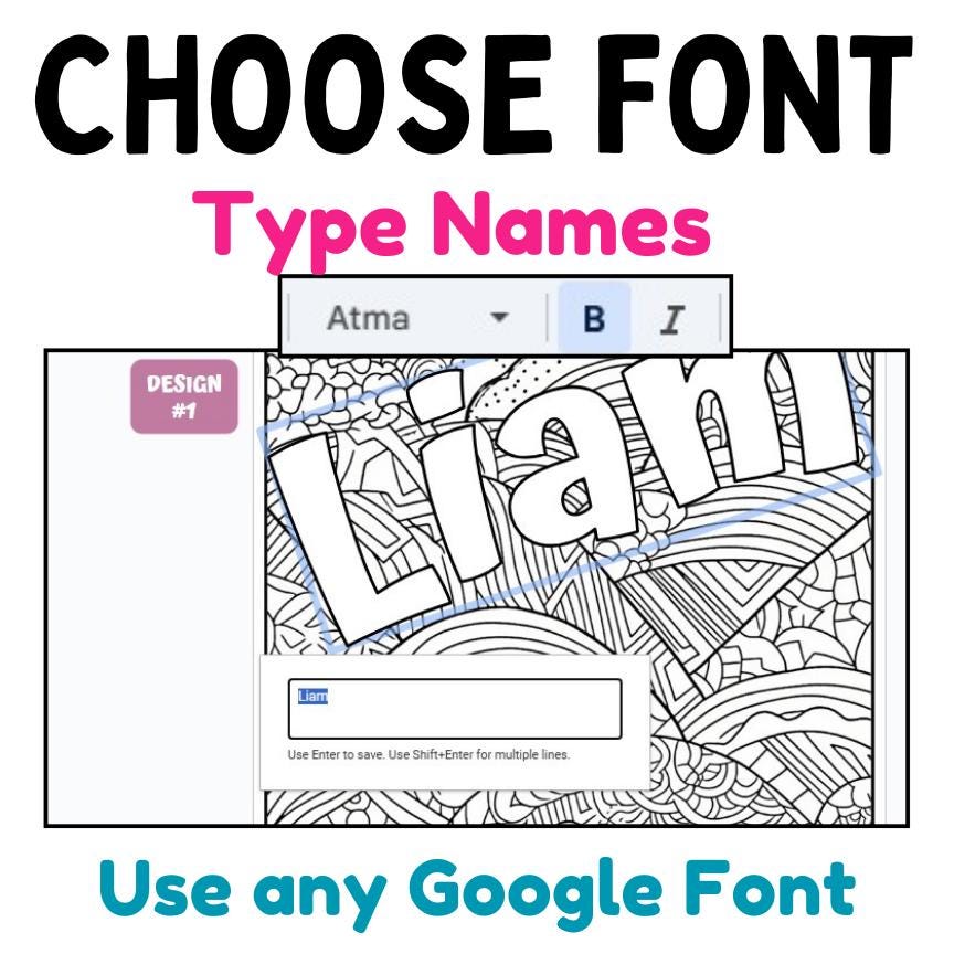 Personalized Valentine Coloring Pages | Editable Name Activity (digital ...