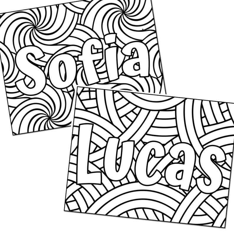 Editable Name Coloring Pages | 15 Abstract Patterns - Etsy