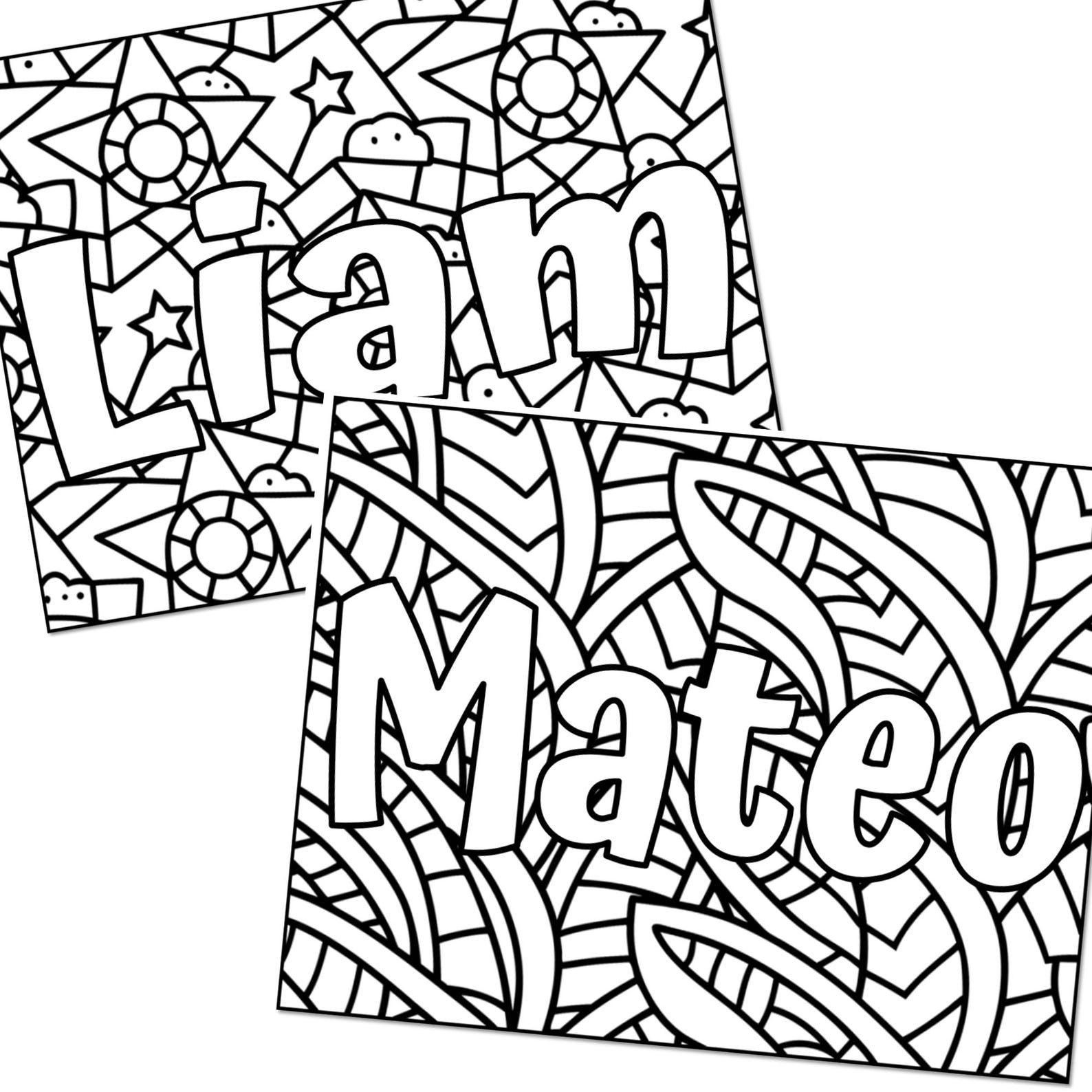 Editable Name Coloring Pages | 15 Abstract Patterns - Etsy