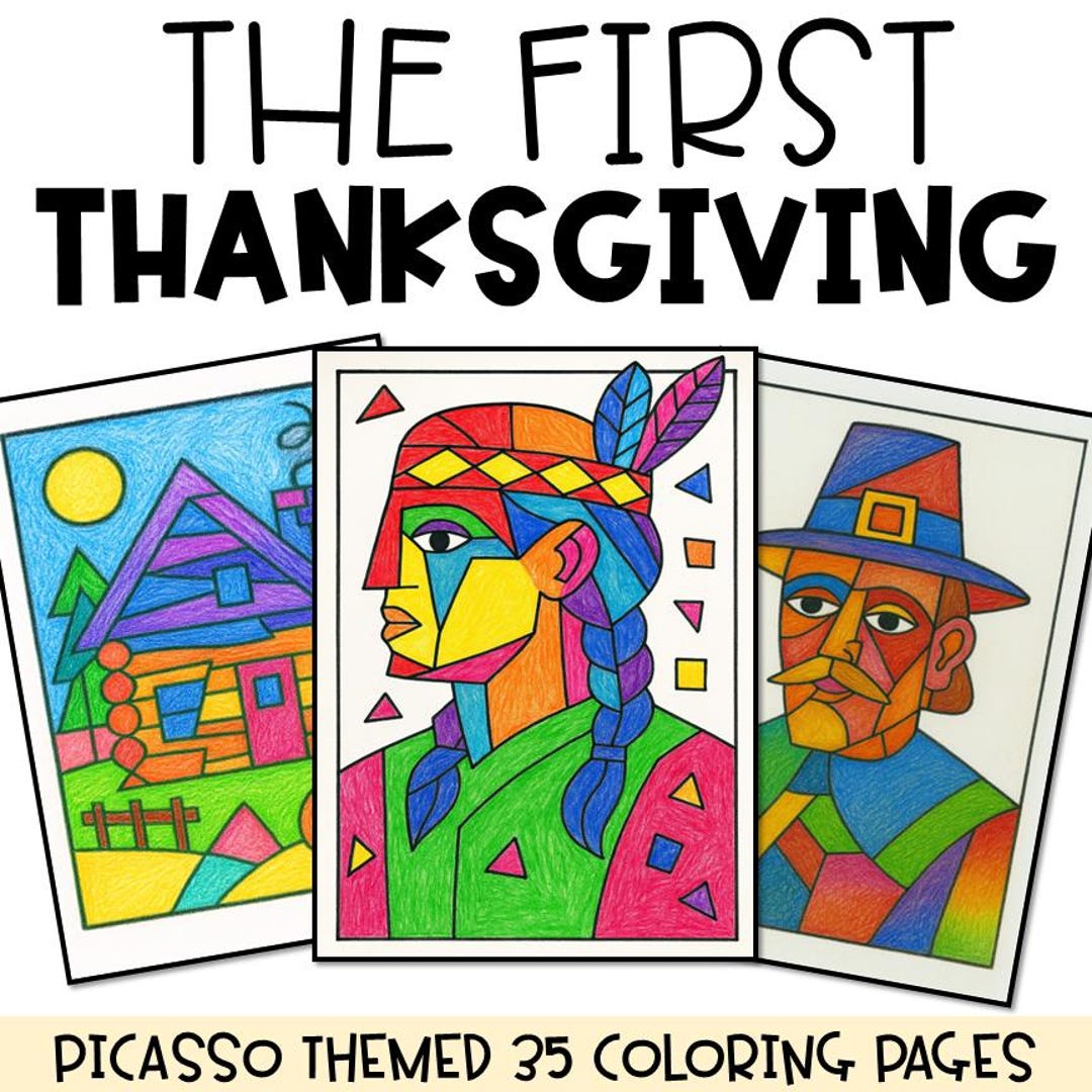 Thanksgiving Coloring Pages, the First Thanksgiving Picasso Cubism ...