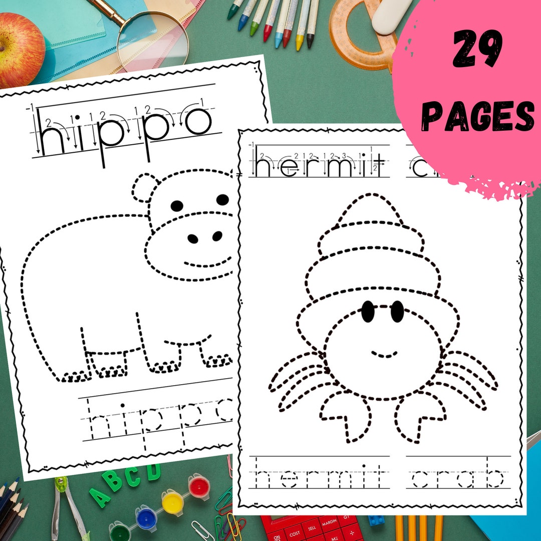 Alphabet Animals A to Z Tracing Pictures for Preschoolers, ABC Animals ...
