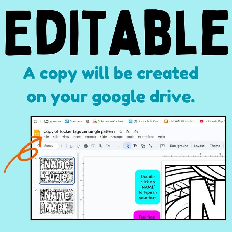 Editable Name Coloring Pages Detailed Designs - Etsy