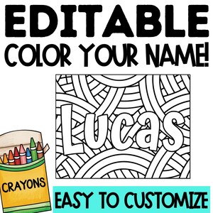 Editable Name Coloring Pages | 15 Abstract Patterns - Etsy