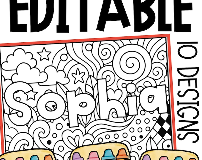 Editable Name Coloring Pages | 15 Abstract Patterns - Etsy Canada