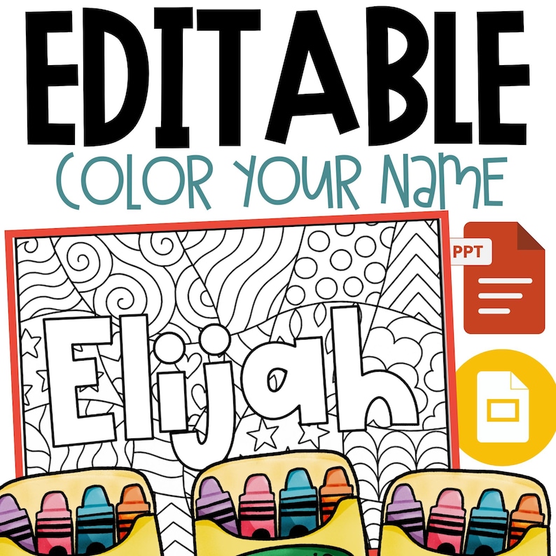 Editable Name Coloring Pages Zentangles - Etsy