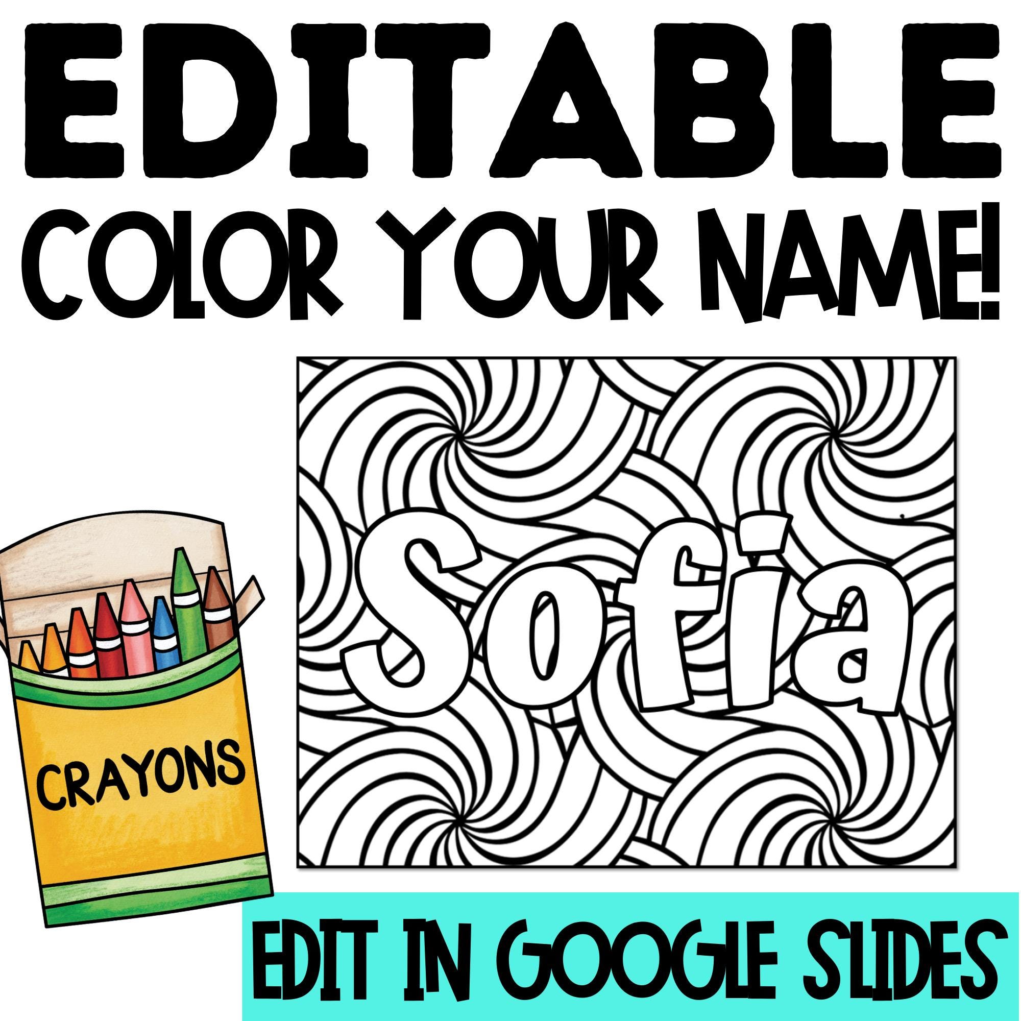 Editable Name Coloring Pages | 15 Abstract Patterns - Etsy UK