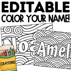 Editable Name Coloring Pages | 15 Abstract Patterns - Etsy