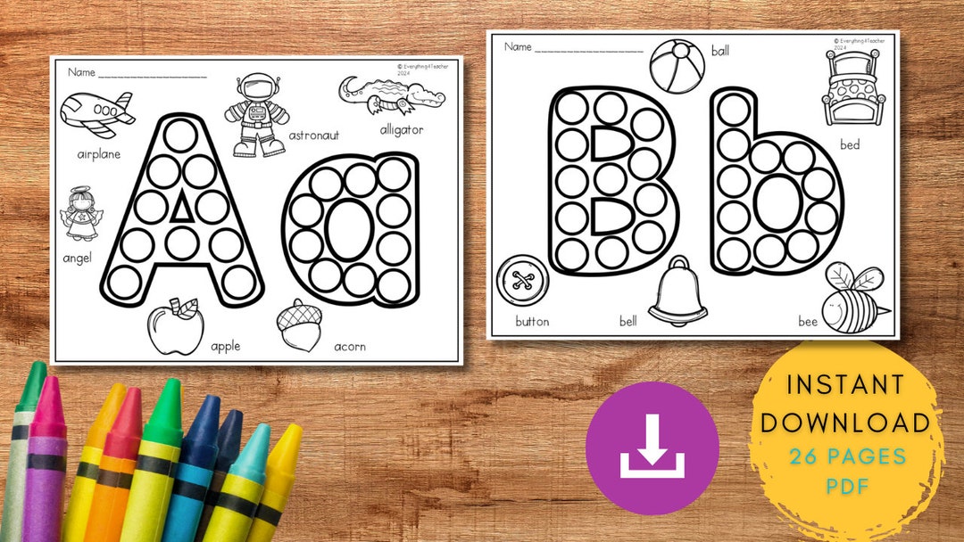 Alphabet Dot Marker Worksheets, 26 Pages, Dot Marker Activities for ...