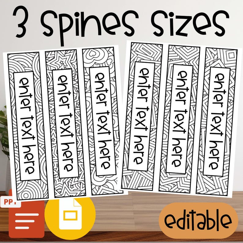 Geometric Coloring Page Binder Covers: Editable School Templates ...