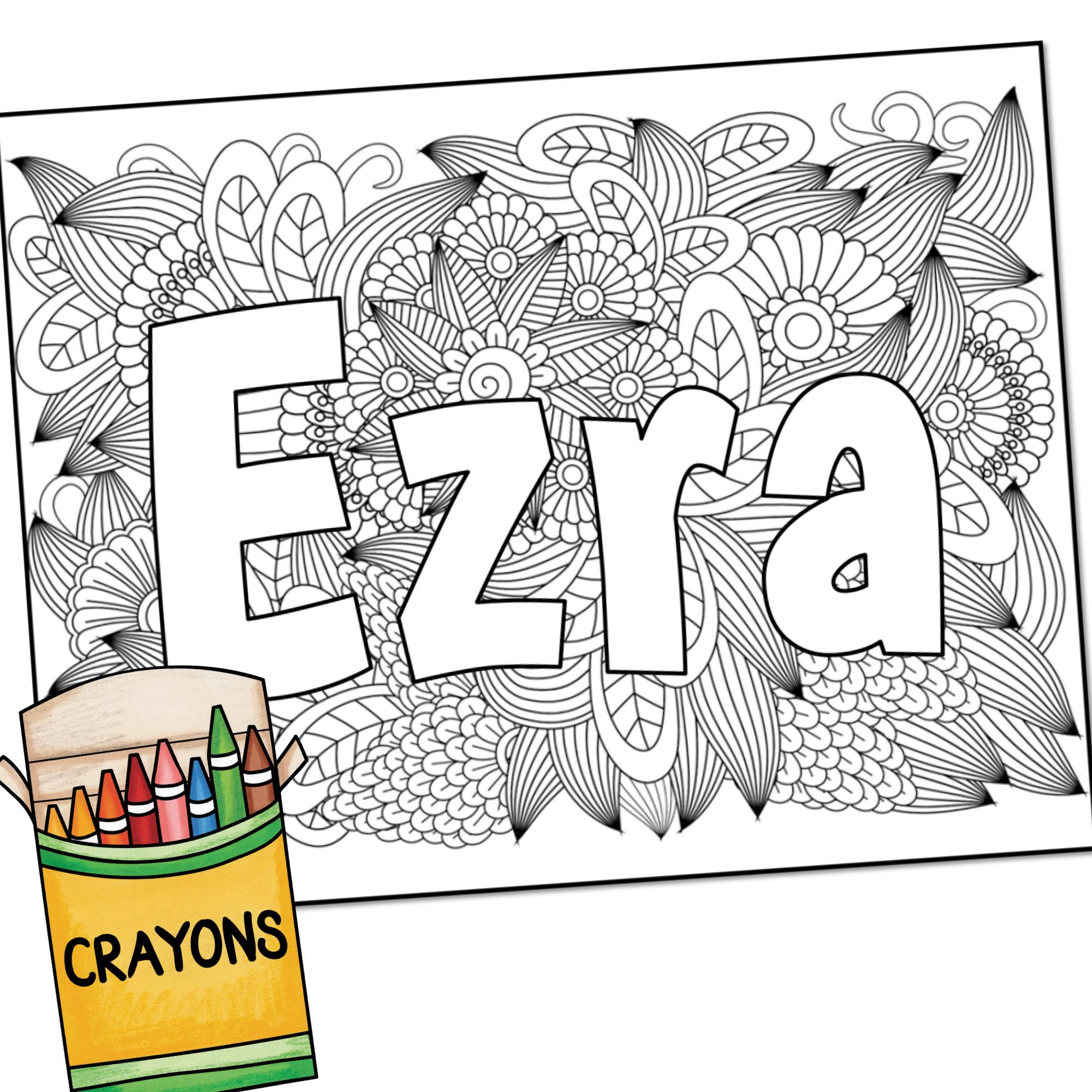 Personalized Flower Zentangle Coloring Pages: Editable Student Name ...