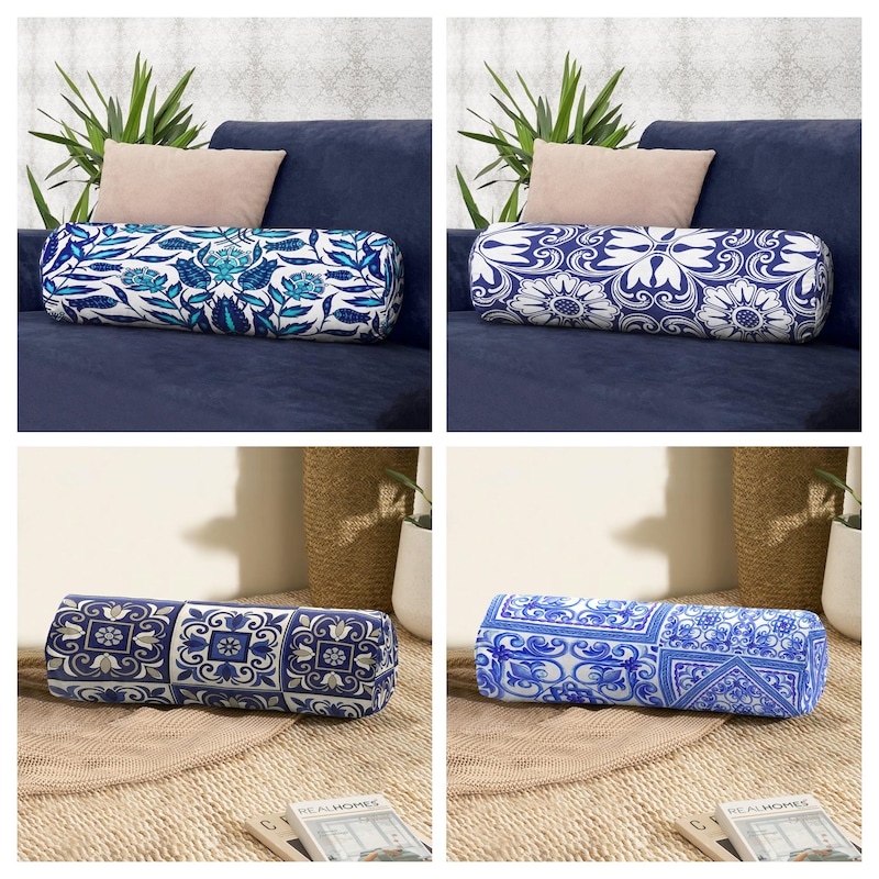 Blue Bolster Pillow - Etsy
