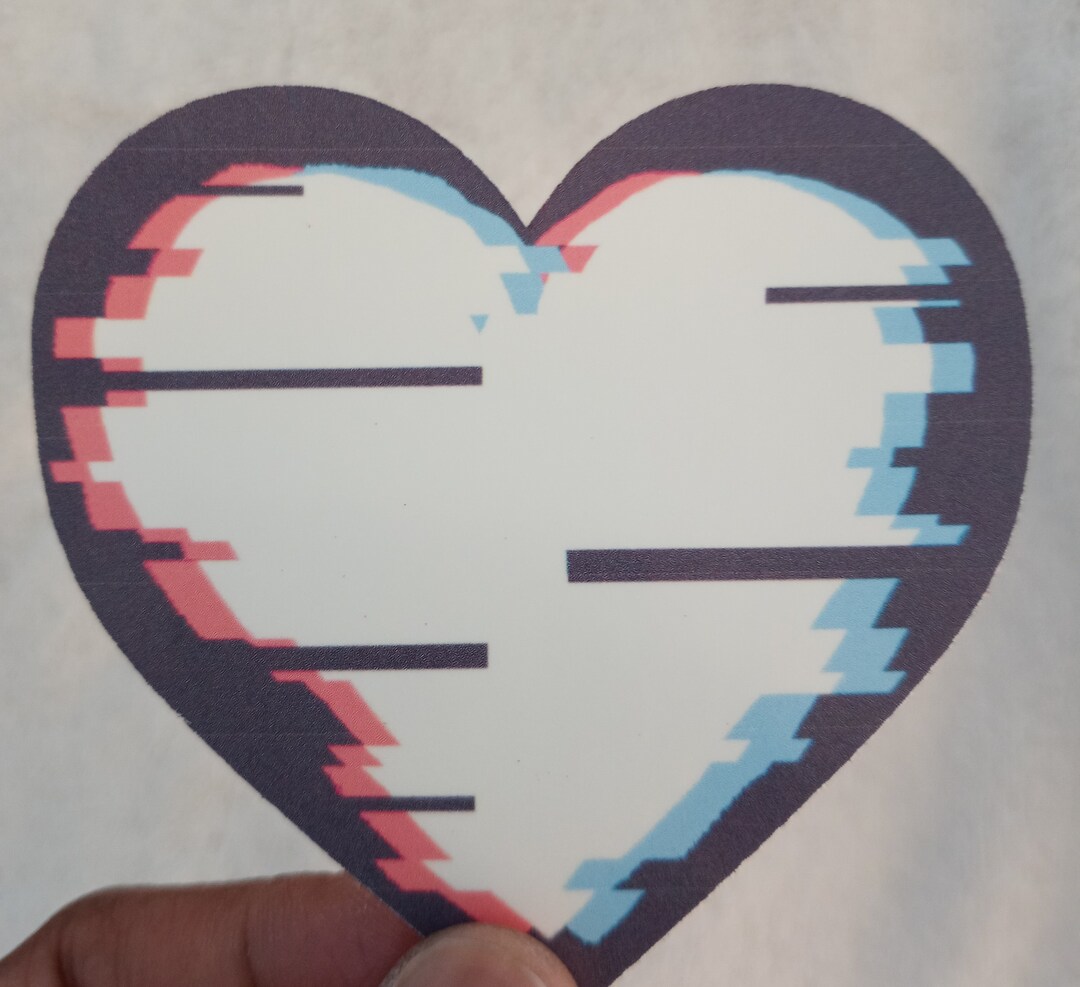 Glitch Heart Stickers Gift Heart Stickers Laptop - Etsy