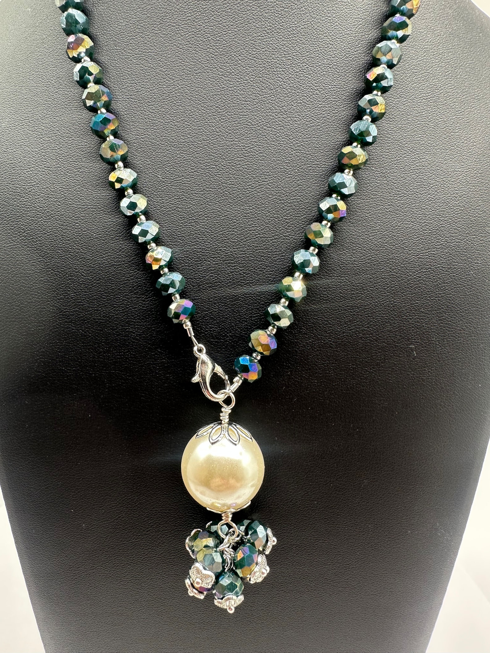 Baroque Pearl Necklace With Czech Crystal Beads Huge Baroque Pearl ...