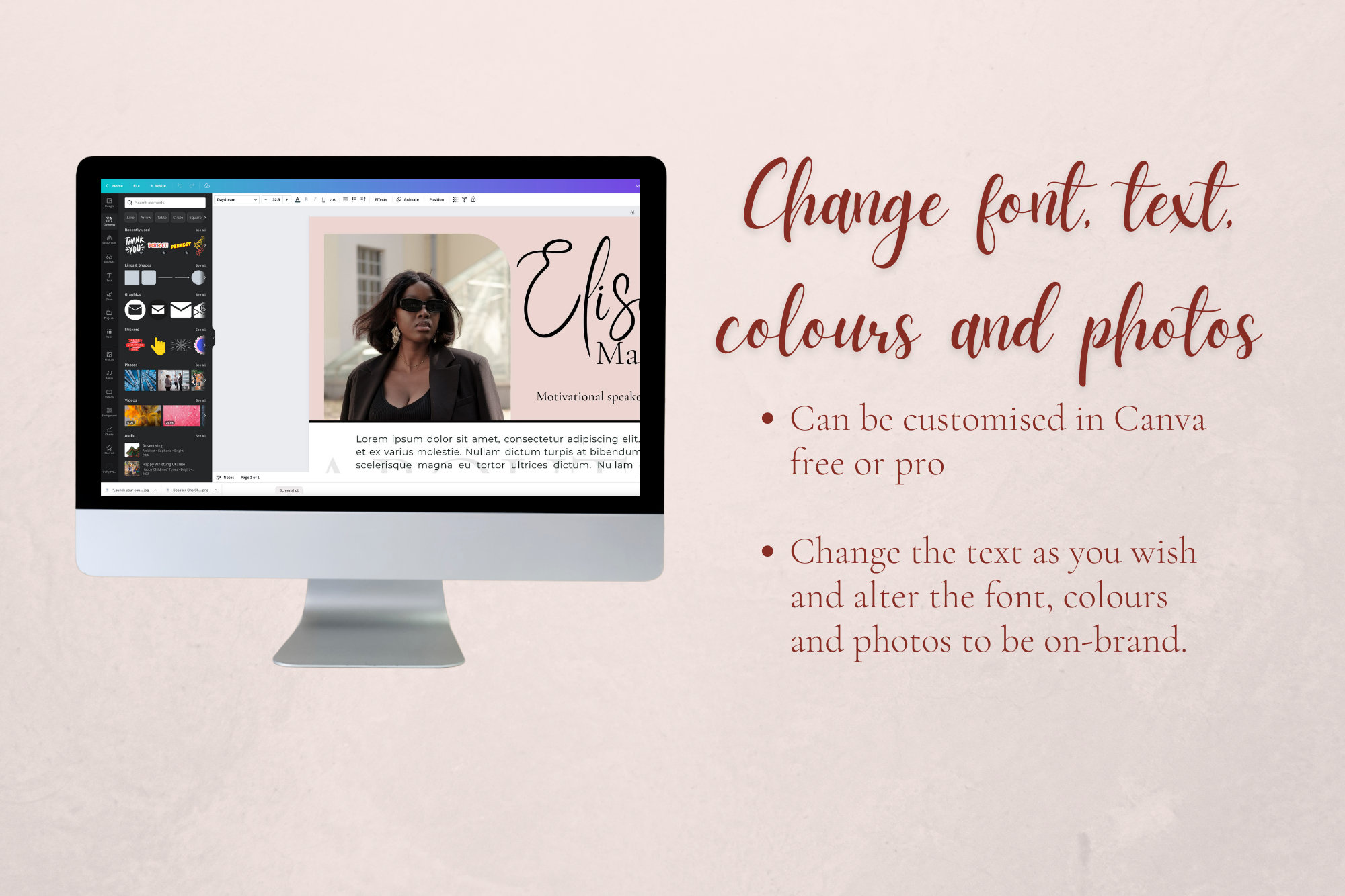 One Sheet Canva Template for Speakers, Coaches & Podcast Guests ...