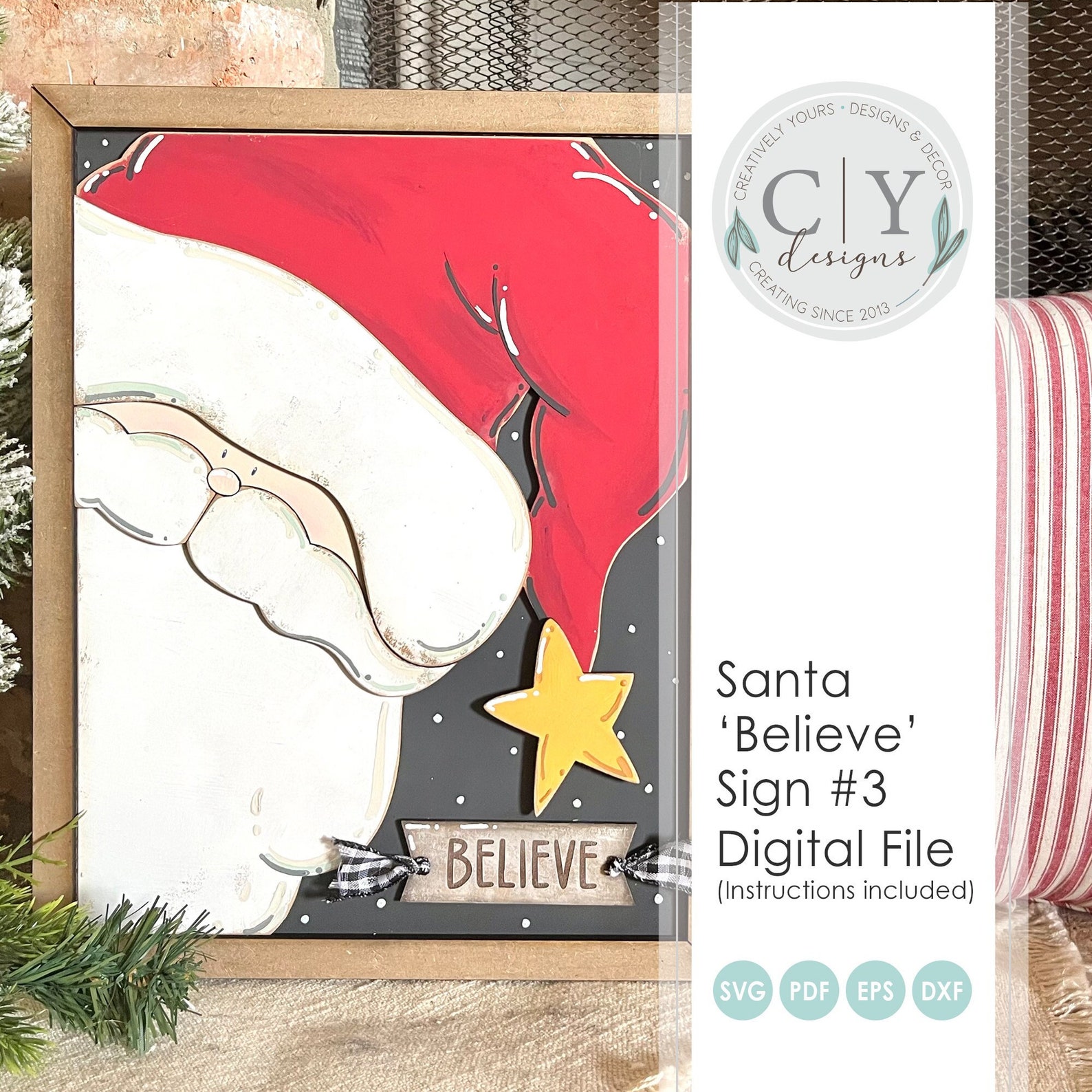 Santa Believe Christmas Sign SVG, Digital File, Laser File - Etsy