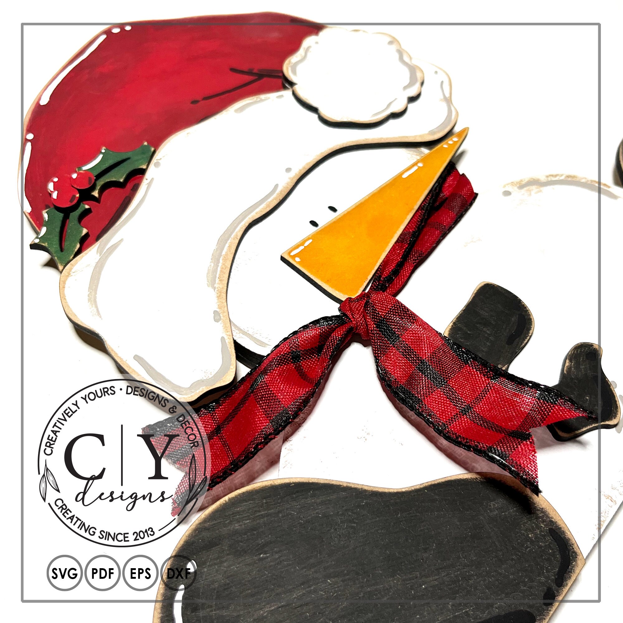 Snowman Santa Hat Shelf Sitter SVG Digital File Laser File - Etsy