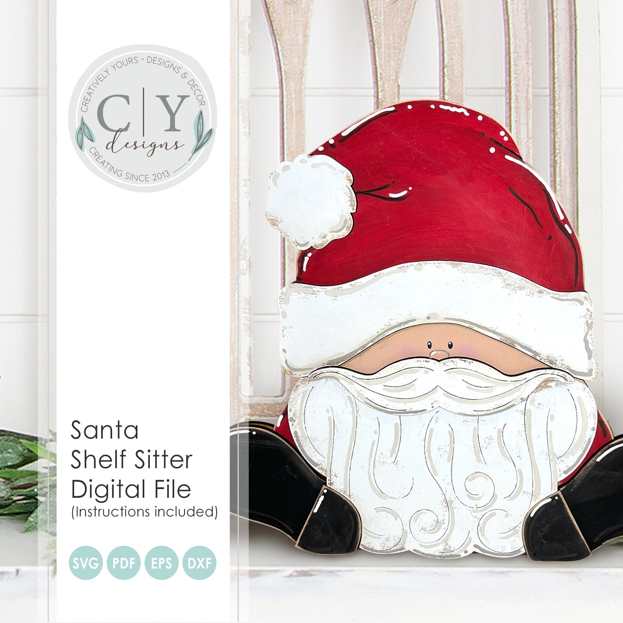 Santa Shelf Sitter SVG, Digital File, Laser File - Etsy