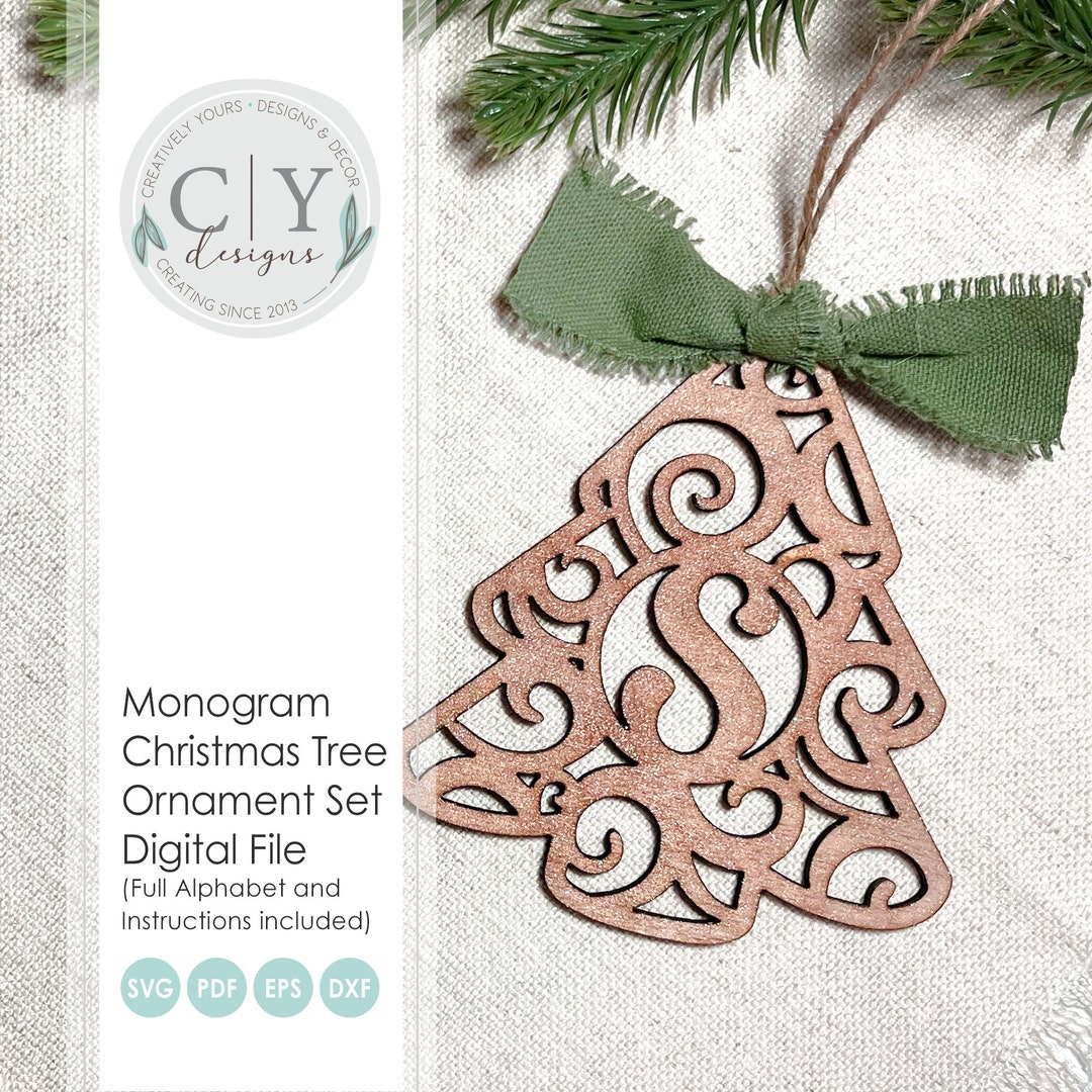 Monogram Tree Ornament Set SVG, Digital File, Laser File - Etsy