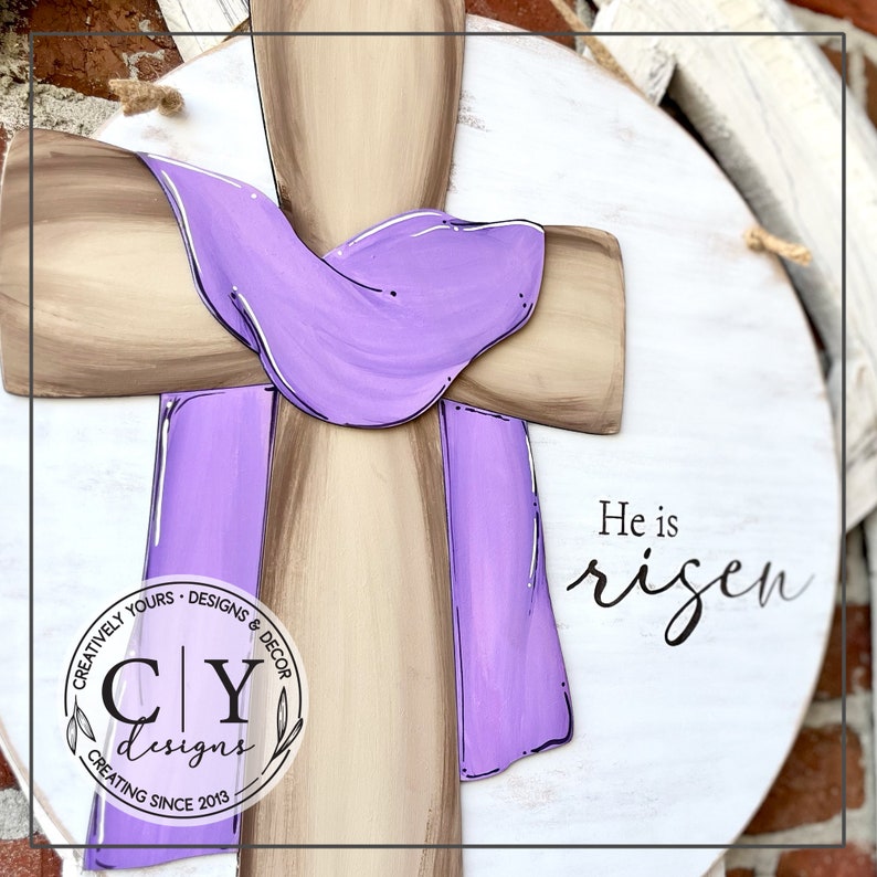 He is Risen Easter Cross Door Hanger SVG, Digital File, Laser File - Etsy