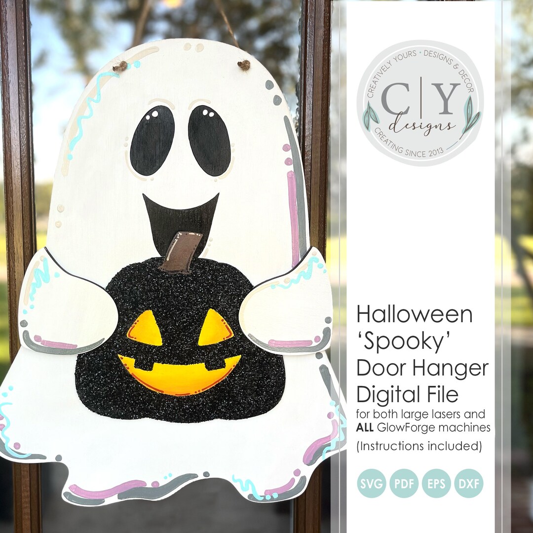 Halloween Ghost Door Hanger SVG, Digital File, Laser File - Etsy