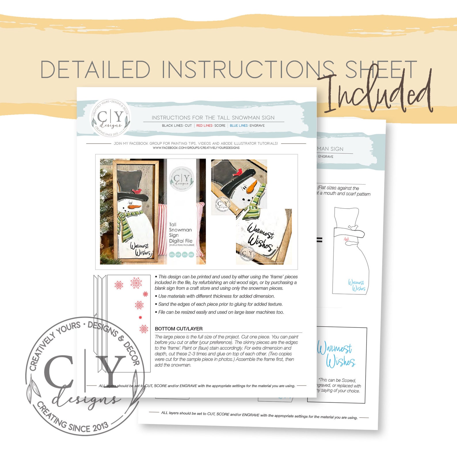 Snowman Sign SVG, Digital File, Laser File - Etsy