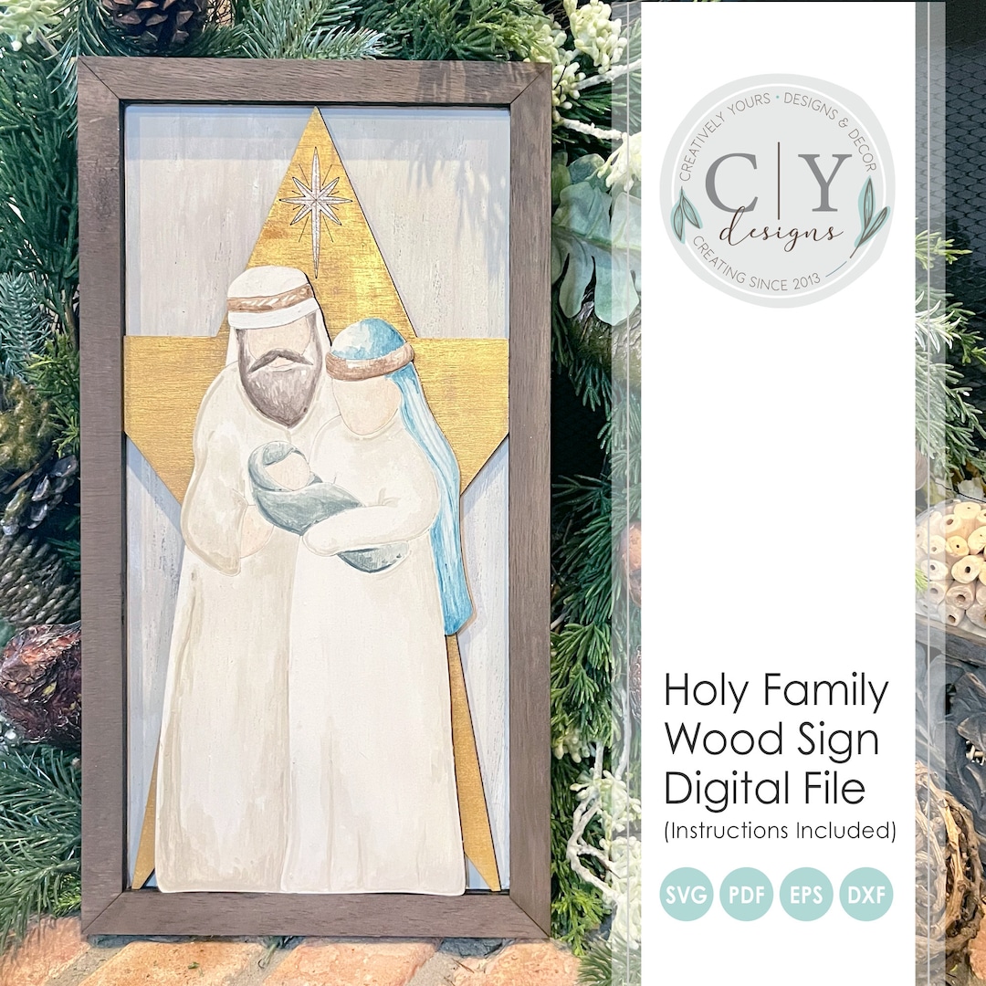 Holy Family Wood Sign SVG, Nativity, Digital File, Laser File - Etsy