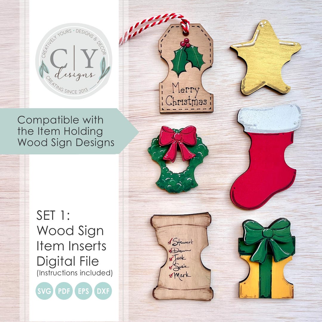 SET 1: Inserts for Item Holding Wood Signs SVG, Digital File, Laser ...