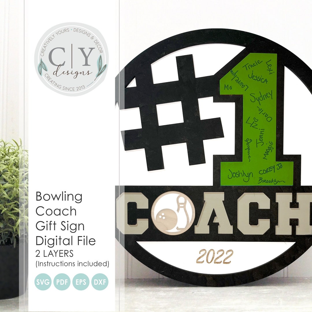 Bowling Coach Autograph Sign, SVG Digital File, Laser File - Etsy