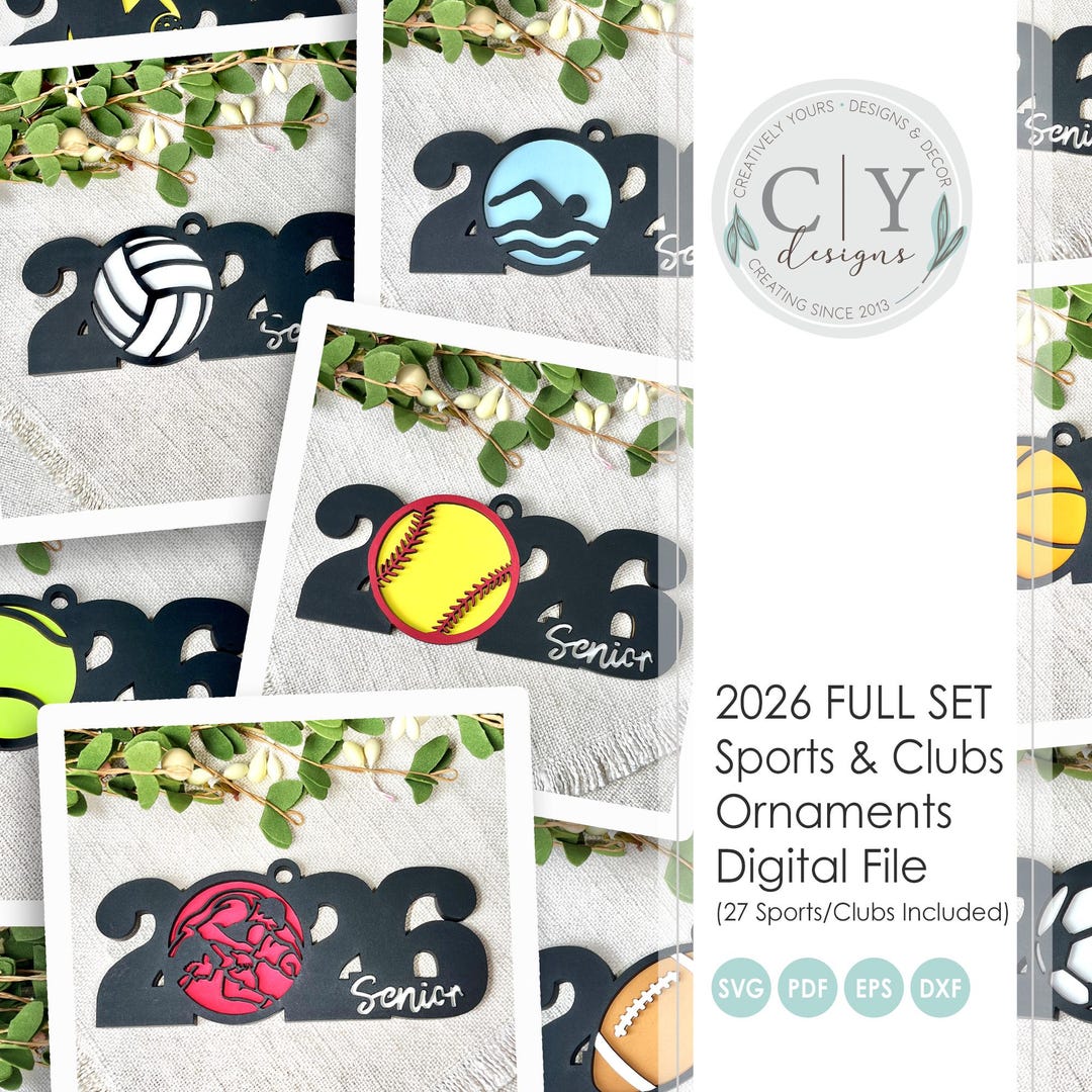 2026 Sports Ornament Bundle Set, Senior Graduate SVG, Digital File ...